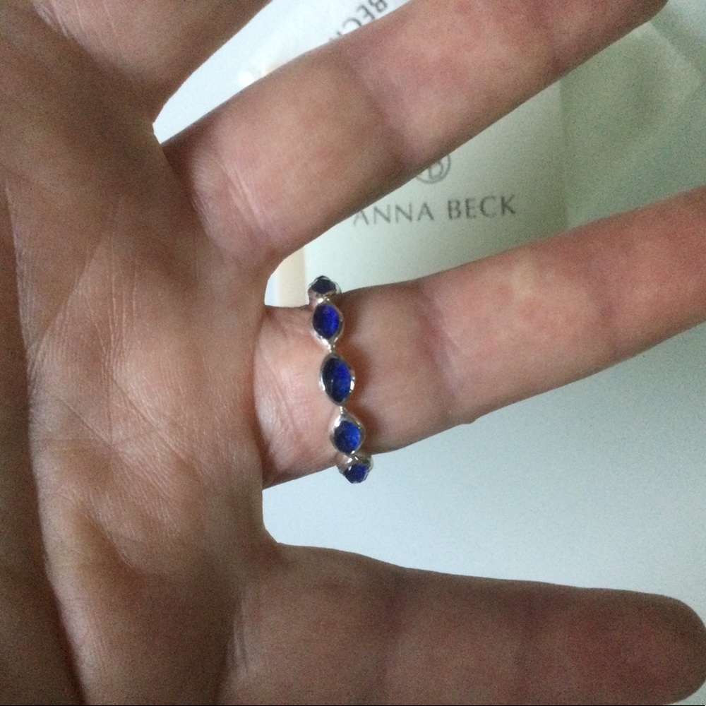 Anna Beck Sterling Silver Lapis Eternity Band Sz9 - Gem